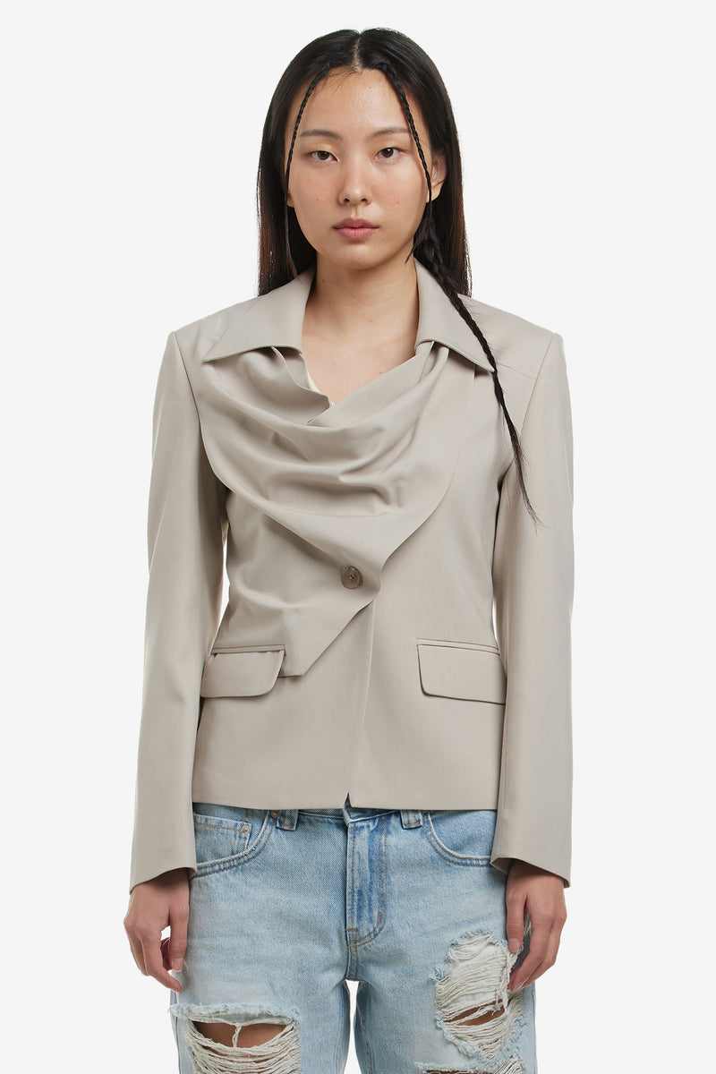 DRAPED FRONT JACKET | WORKSOUT WORLDWIDE