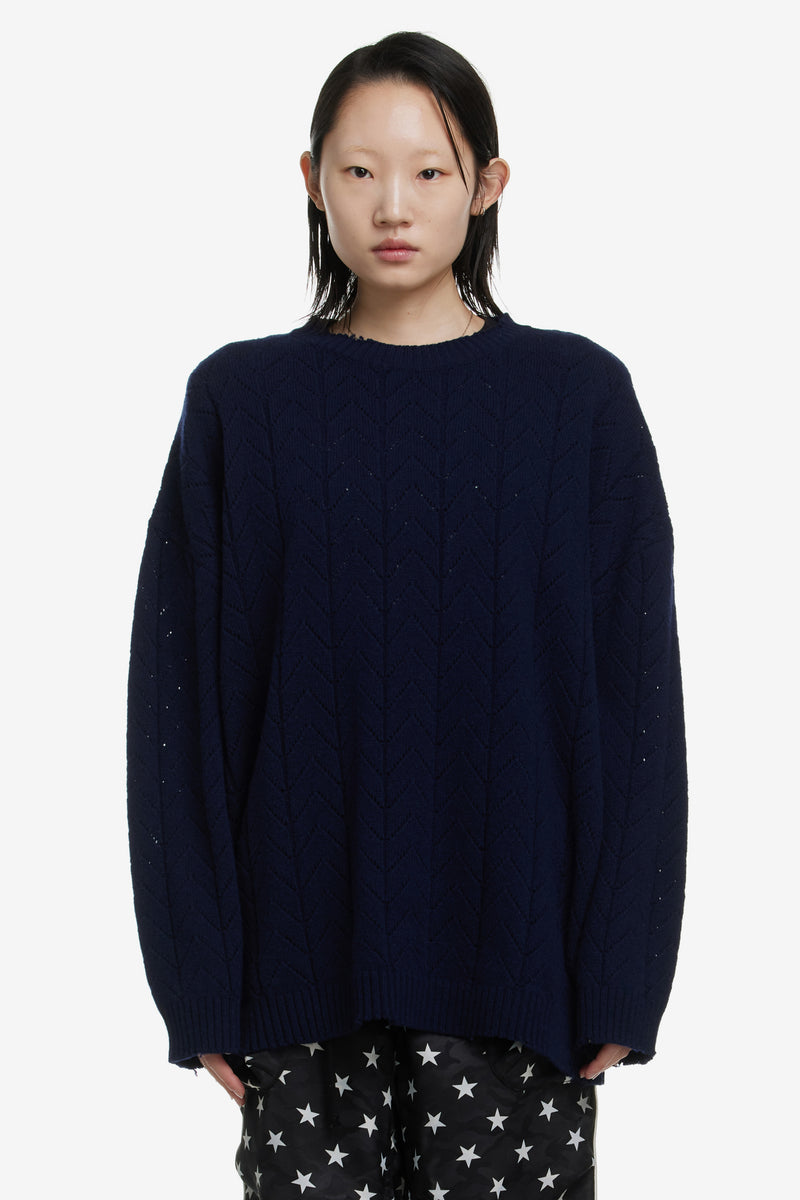 OVERSIZE DAMAGED KNIT SWEATER | WORKSOUT WORLDWIDE